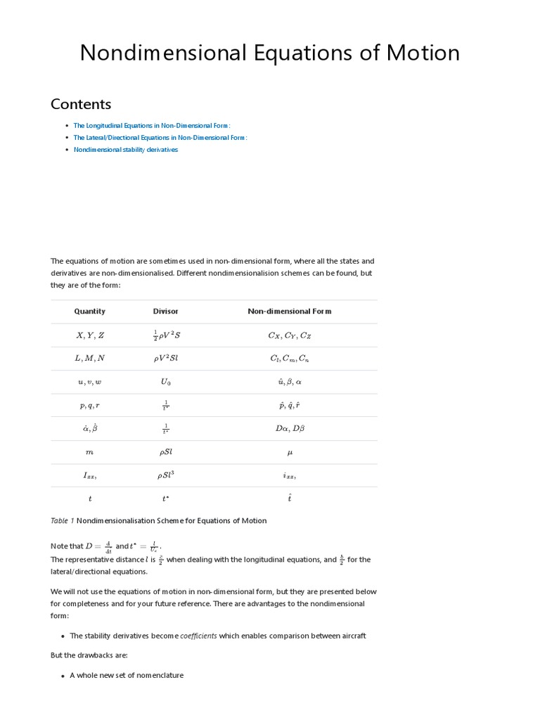Nondimensional Equations of Motion - Aircraft Flight Mechanics by Harry Smith, PHD | PDF ...