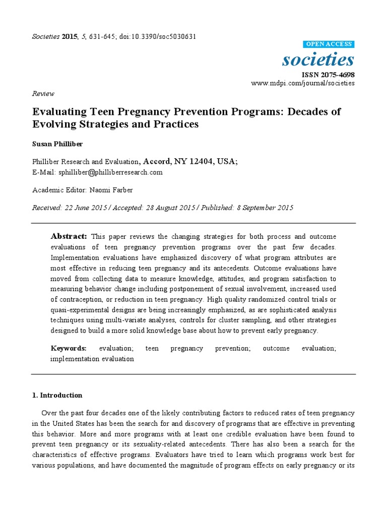 Evaluating Teen Pregnancy Prevention Program Pdf Sex Education Teenage Pregnancy
