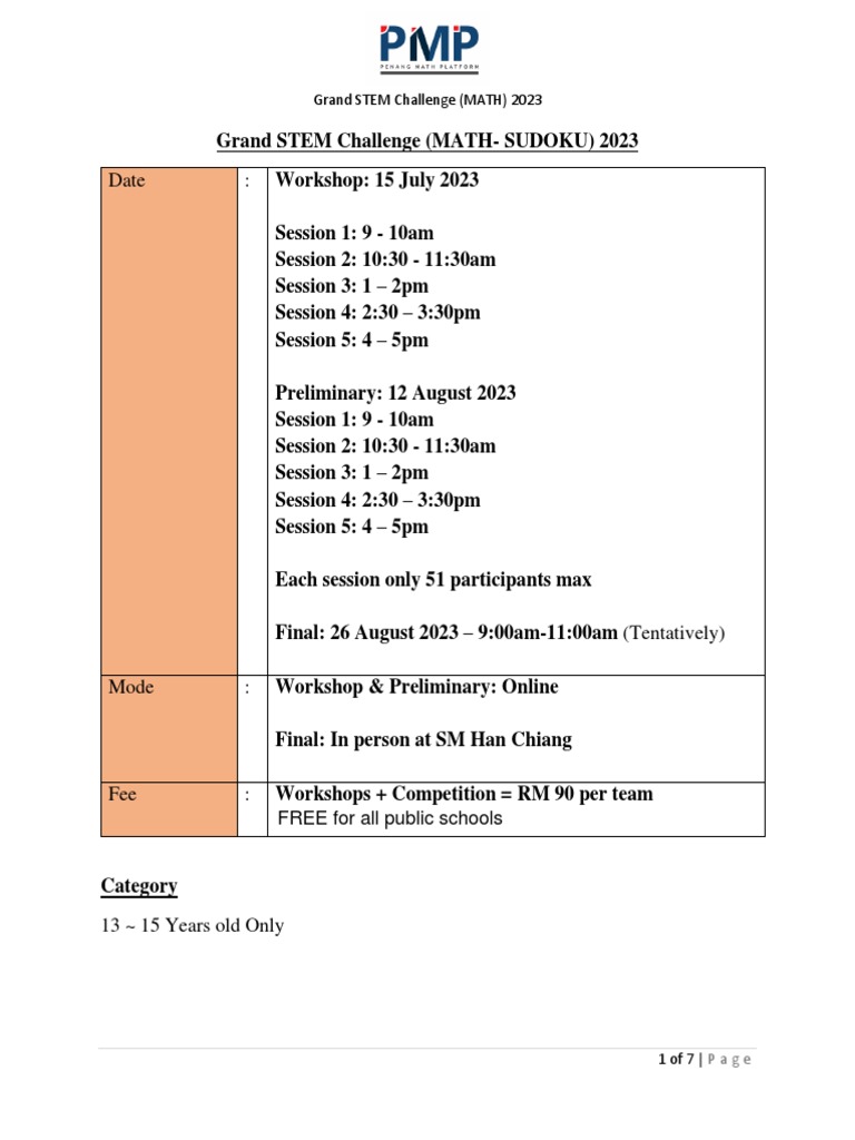 GSC Math Rules, Regulations, Brainwaves Manual | PDF