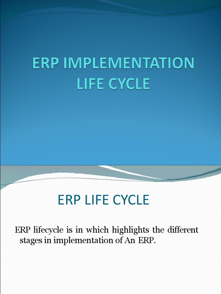 ERP Implementation Life Cycle | PDF | Enterprise Resource Planning ...