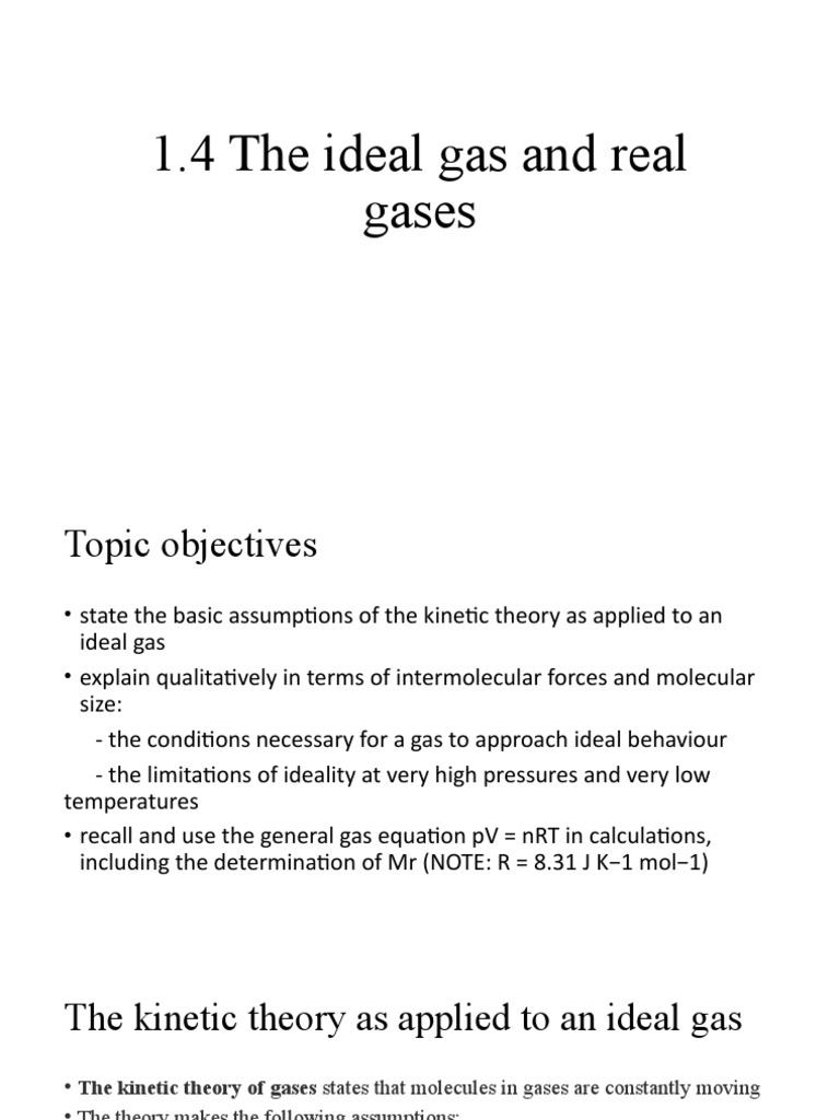 Ideal Gas Equation | PDF | Gases | Physical Chemistry