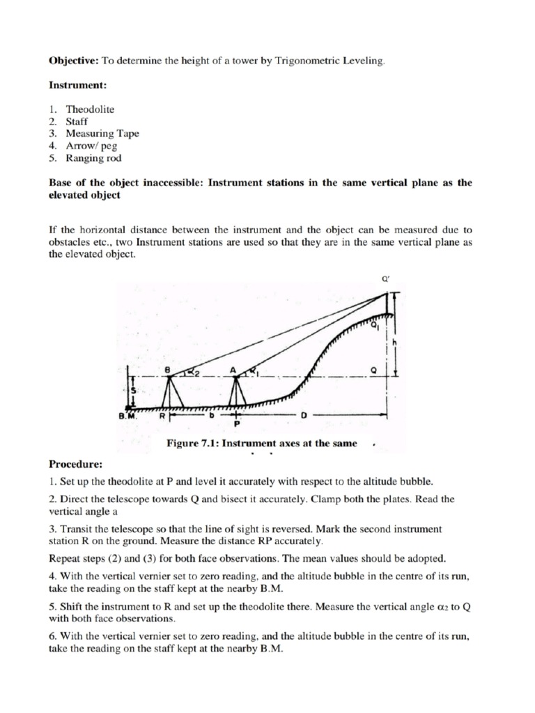 Lab 05 Trigonometric Leveling | PDF