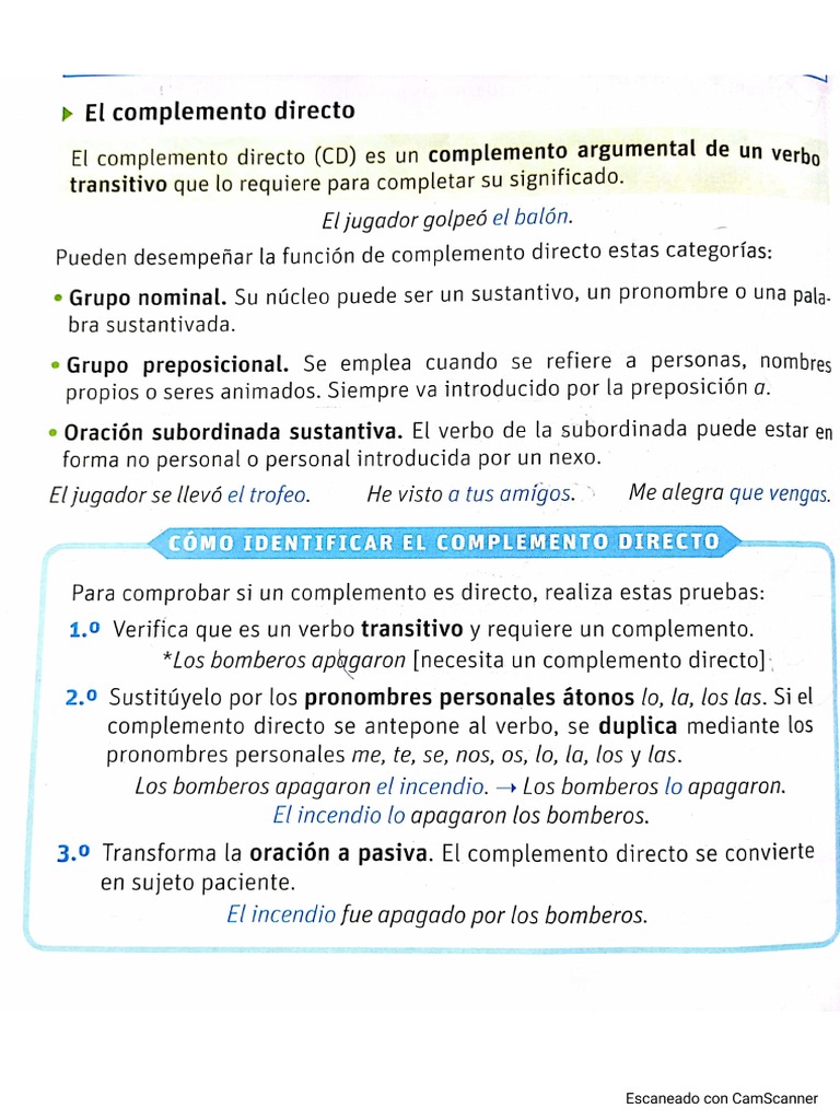 complemento directo e indirecto | PDF