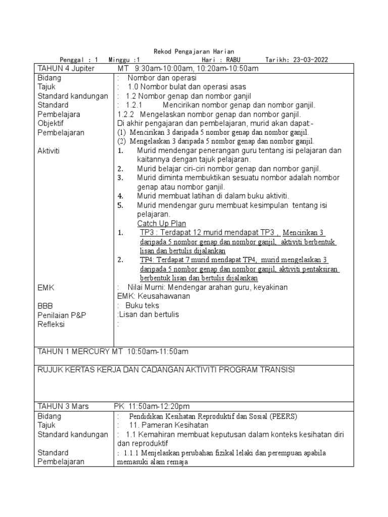 Sample RPH 3 | PDF