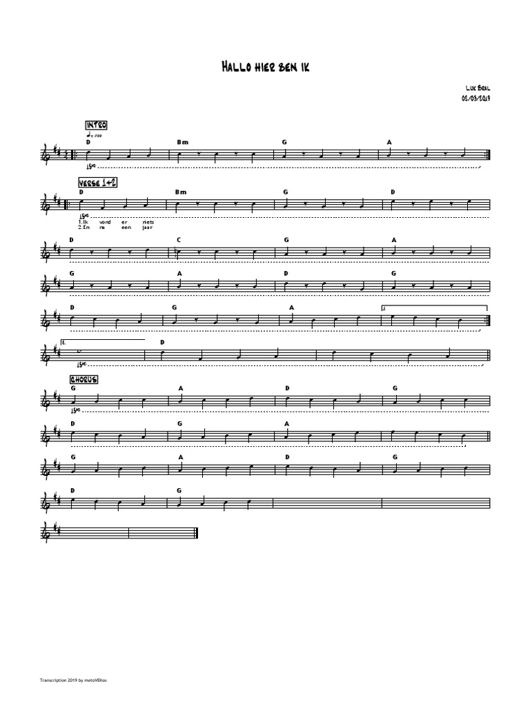 Hallo Hier Ben Ik (Luk Bral) | PDF