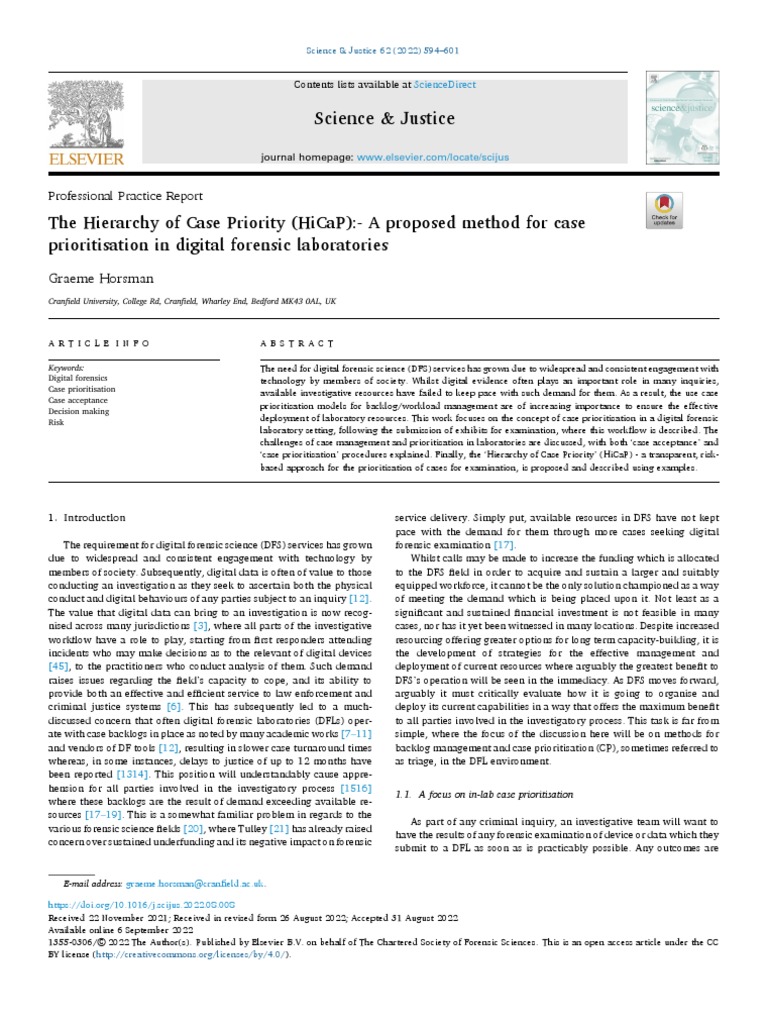 The Hierarchy of Case Priority (HiCaP) - A Proposed Method For Case ...