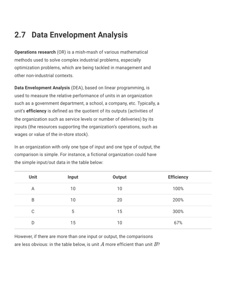 2.7 Data Envelopment Analysis - Data Understanding, Data Analysi | PDF ... 2.7 Data Envelopment Analysis - Data Understanding, Data Analysi | PDF ...