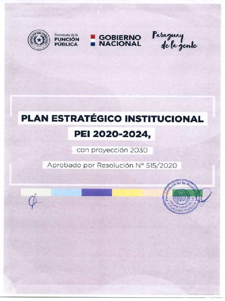 Plan Estrategico Institucional PEI 2020 2024 | PDF