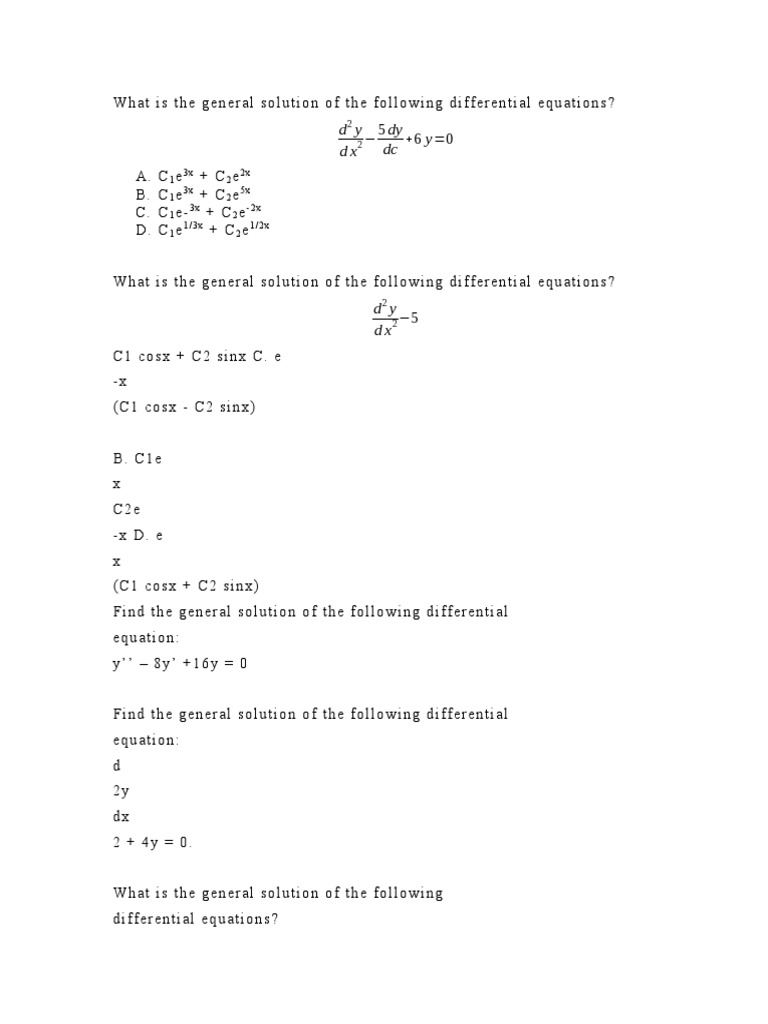 MESL - Differential Equation 2 | PDF | Force | Acceleration