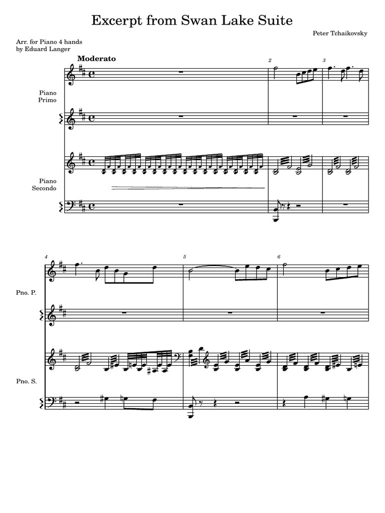 Tchaikovsky_Swan_Lake_Suite_Excerpt_Arr_for_Piano__hands | PDF | Pyotr Ilyich Tchaikovsky ...