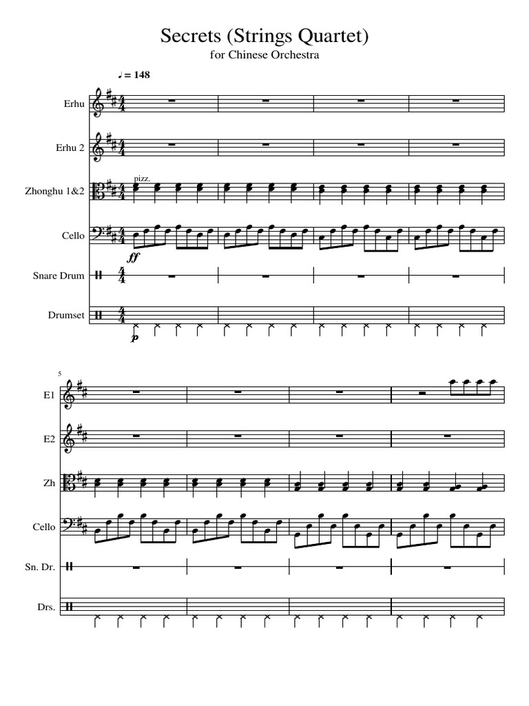 Secrets One Republic (String Quartet) | PDF | String Instruments | Orchestras