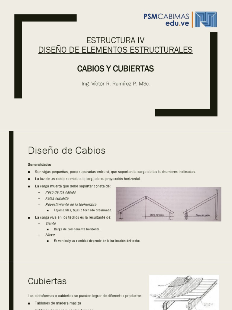 Estructura IV - UNIDAD II CABIOS Y CUBIERTAS | PDF