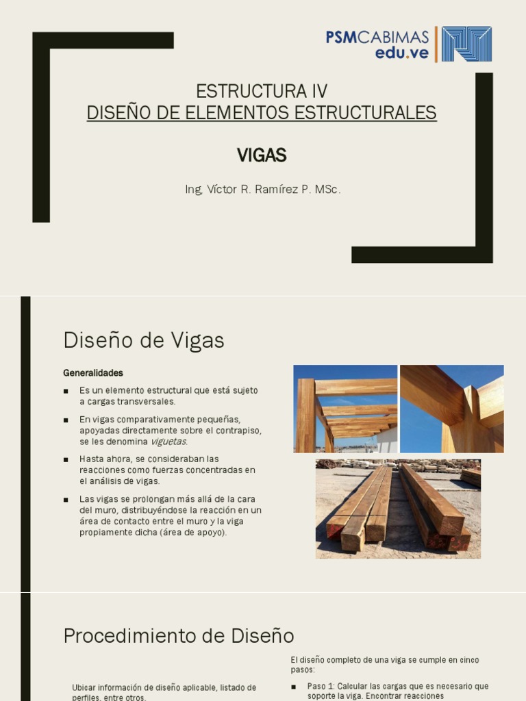 Estructura IV - UNIDAD II VIGAS | PDF | Viga (Estructura) | Ingeniería mecánica