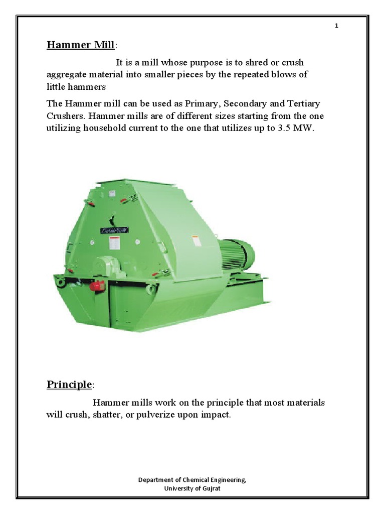 Hammer Mill | PDF | Mill (Grinding) | Hammer