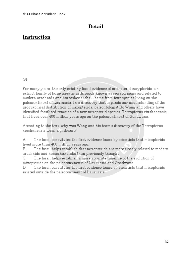 dSAT Phase 2 SB - Week 1 - Detail | PDF