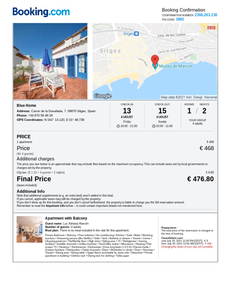 Blue Home Booking 20210813 | PDF | Emergency | Home