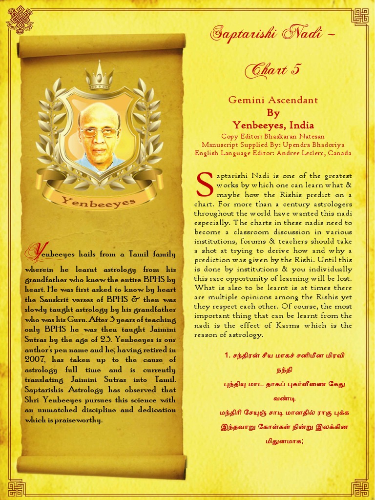 Saptarishi Nadi-Ge Asc-Chart 05 | PDF | Planets In Astrology | Hindu ...