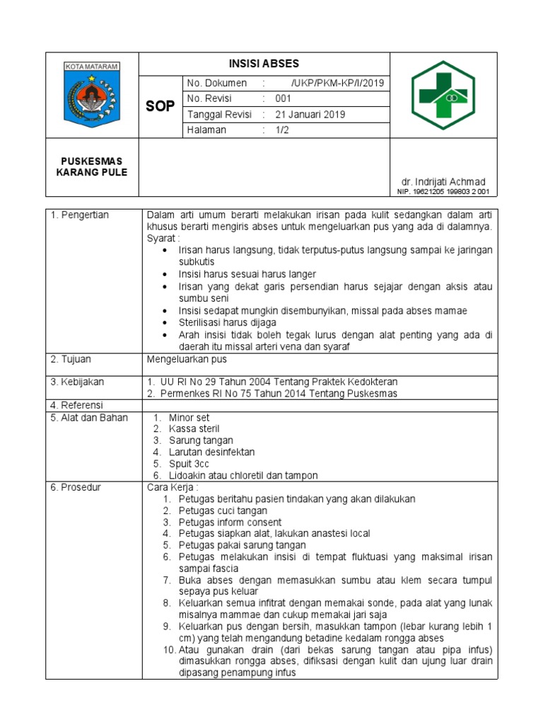 Sop Insisi Abses | PDF