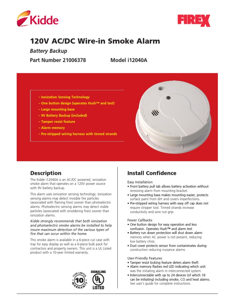 Kidde I12040 | PDF | Electrical Engineering | Manufactured Goods