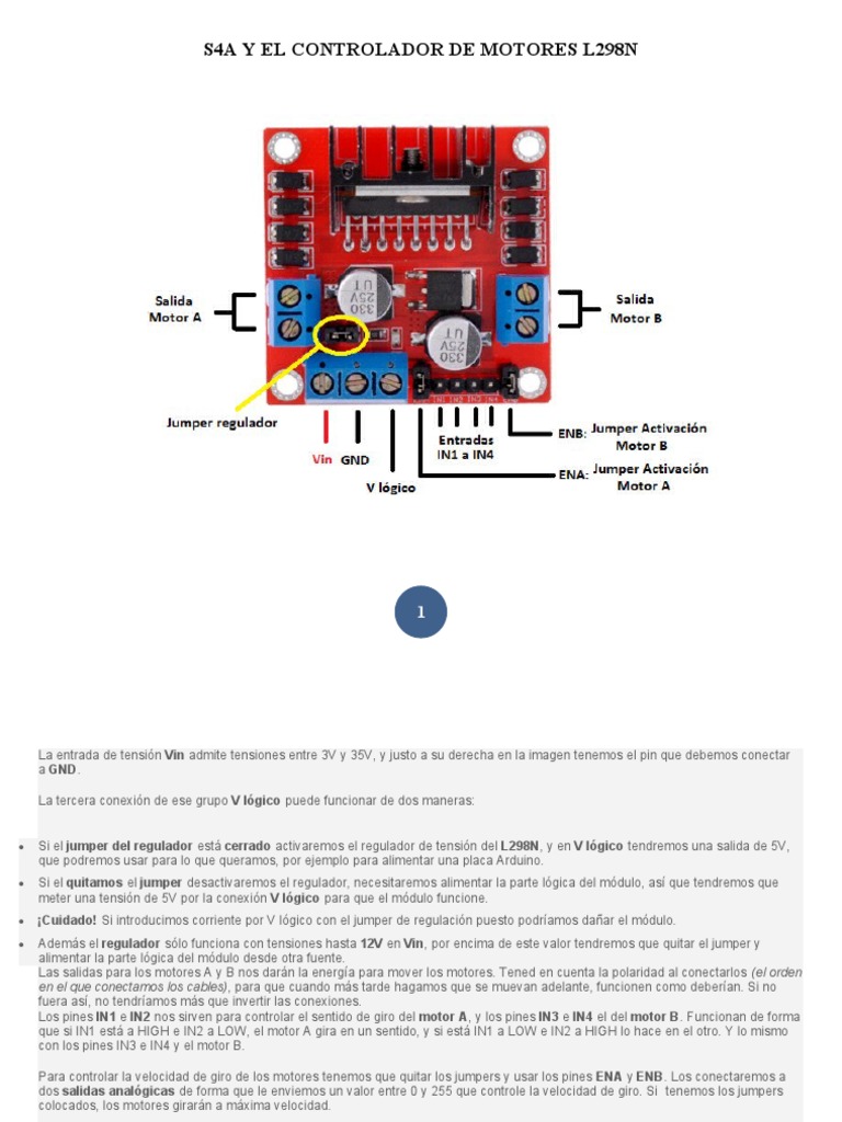 S4a y El Controlador de Motores L298N | PDF | Velocidad | Ingeniería Informática