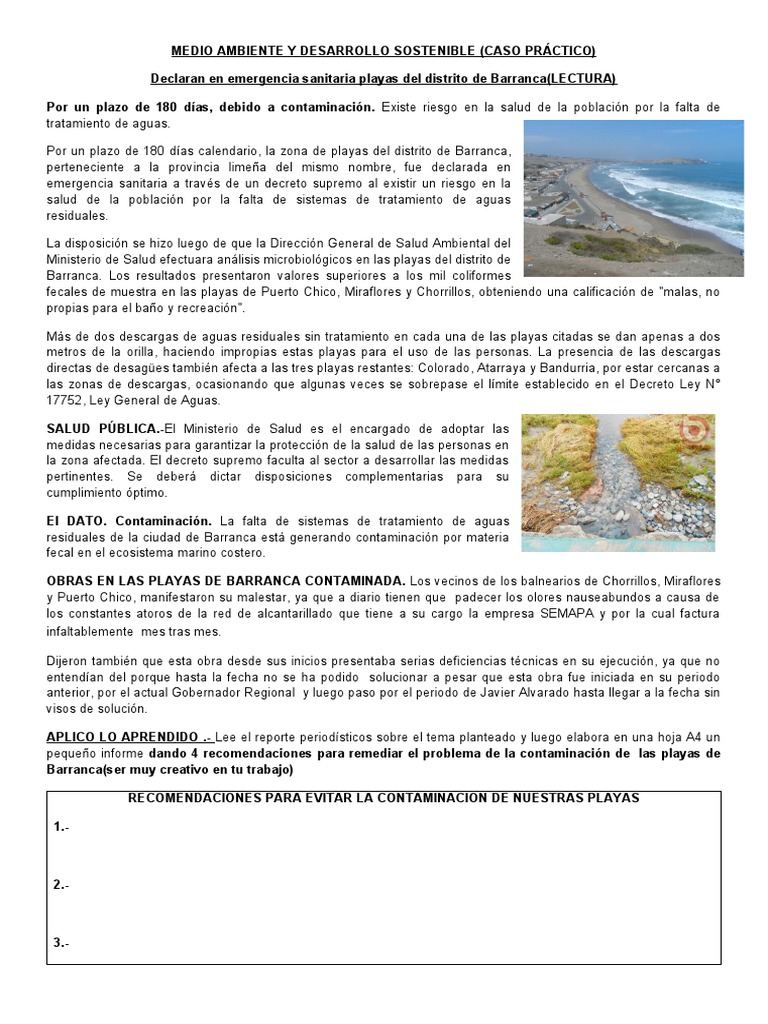 Lectura Contaminacion de Las Playas en Barranca | PDF | Contaminación ...