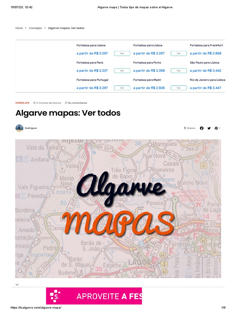 Mapas del Algarve: Playas y Regiones | PDF | Portugal