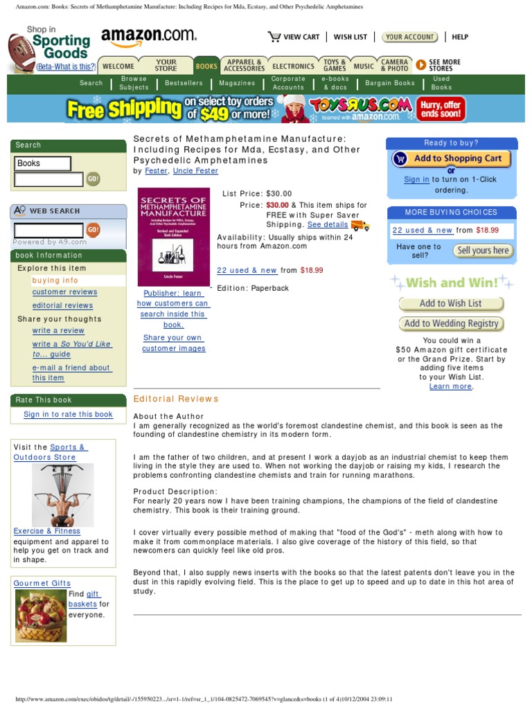 Secrets of Methamphetamine Manufacture Including Recipes For Mda ...