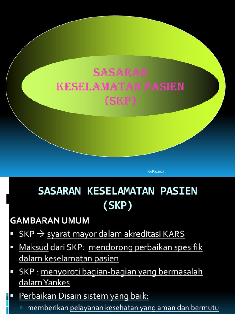 Pasien Safety - Sasaran Keselamatan Pasien (SKP) | PDF