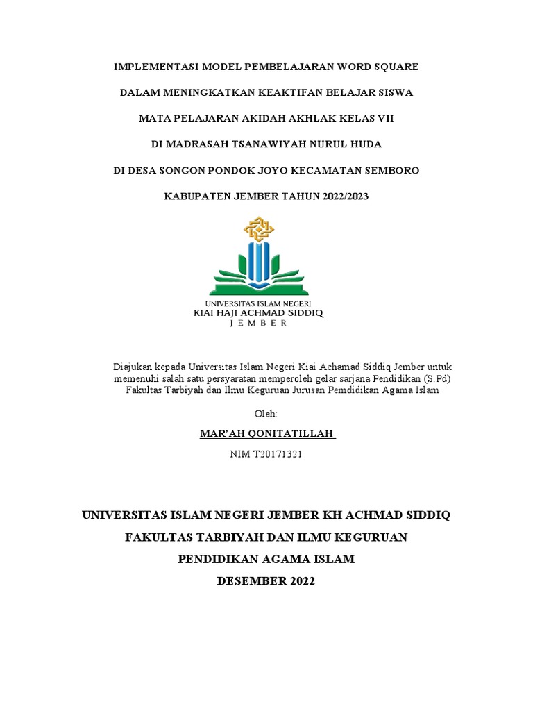 Skripsi Onit Fix 1 | PDF