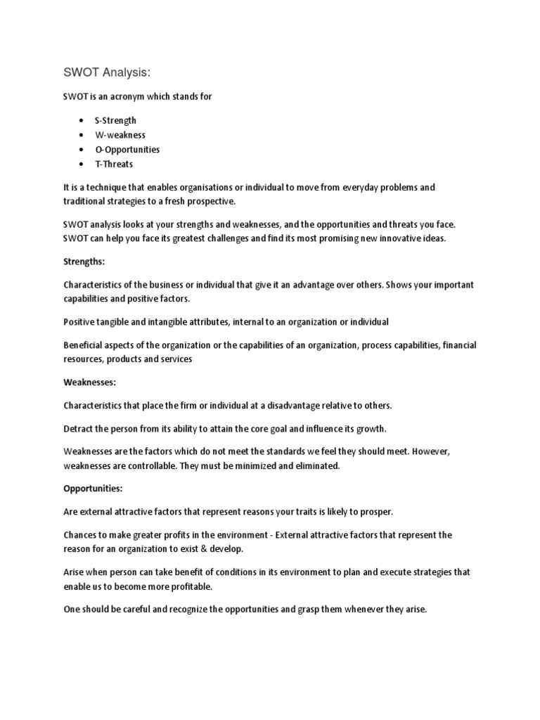 6 SWOT Analysis | Download Free PDF | Swot Analysis | Economies