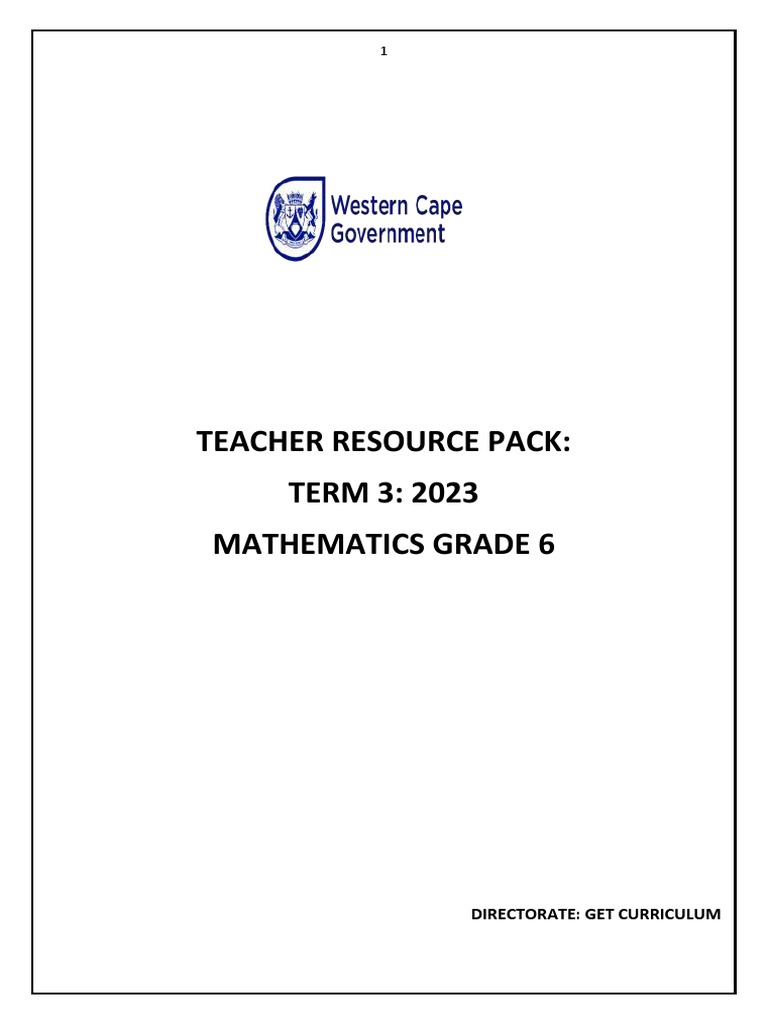 .Archgr 6 Term 3 MATHEMATICS Teacher Resource Pack (2023) | PDF | Area ...