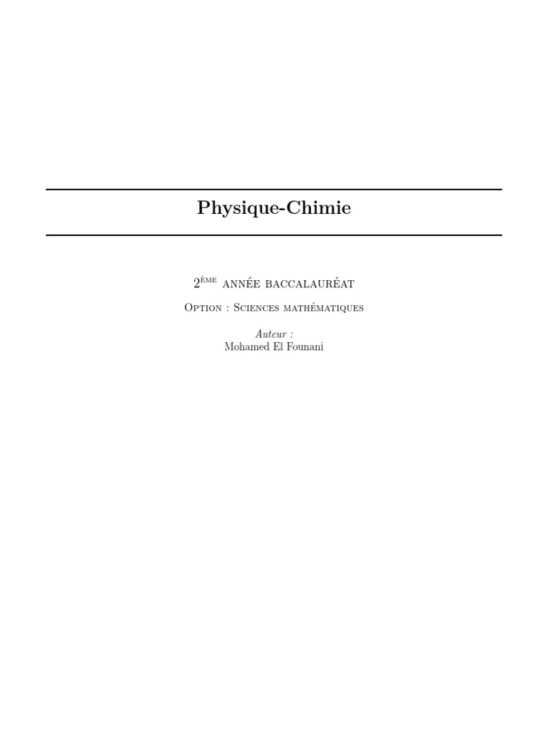 Cours de Physique-Chimie - 2ème Année Bac Option Sciences Maths ...