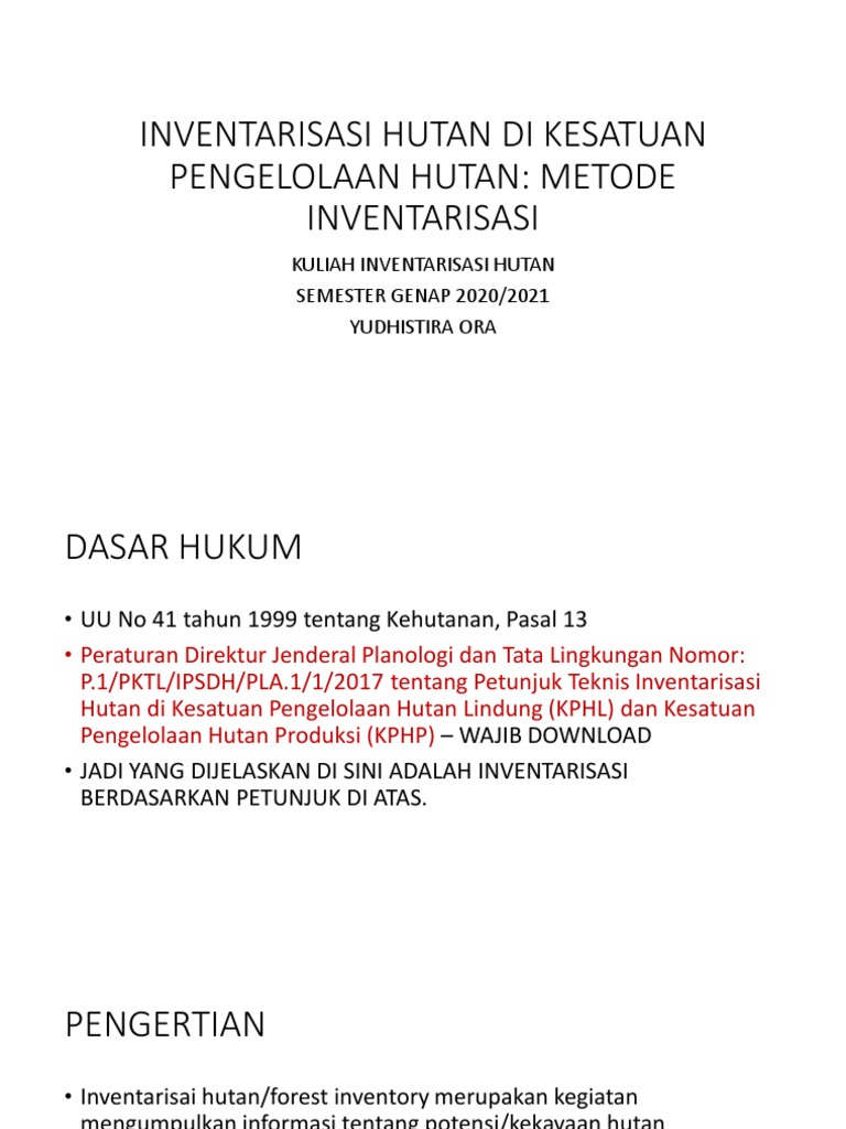 Metode Inventarisasi Hutan KPH | PDF