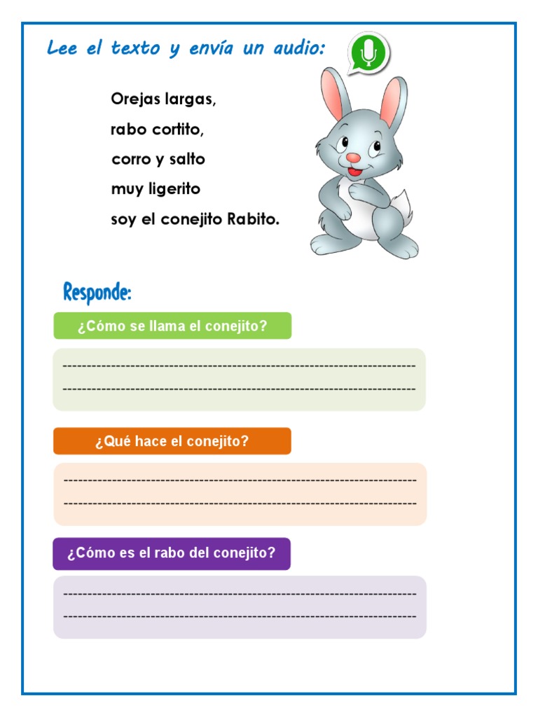 Actividades educativas sobre conejitos | PDF