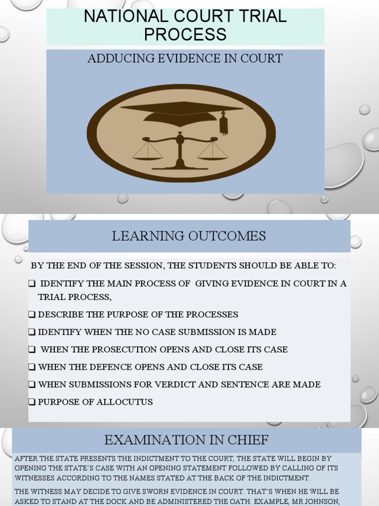 Topic 9 - National Court Trial Process | PDF | Witness | Cross Examination