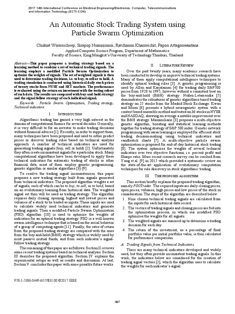 An Automatic Stock Trading System Using Particle Swarm Optimization ...