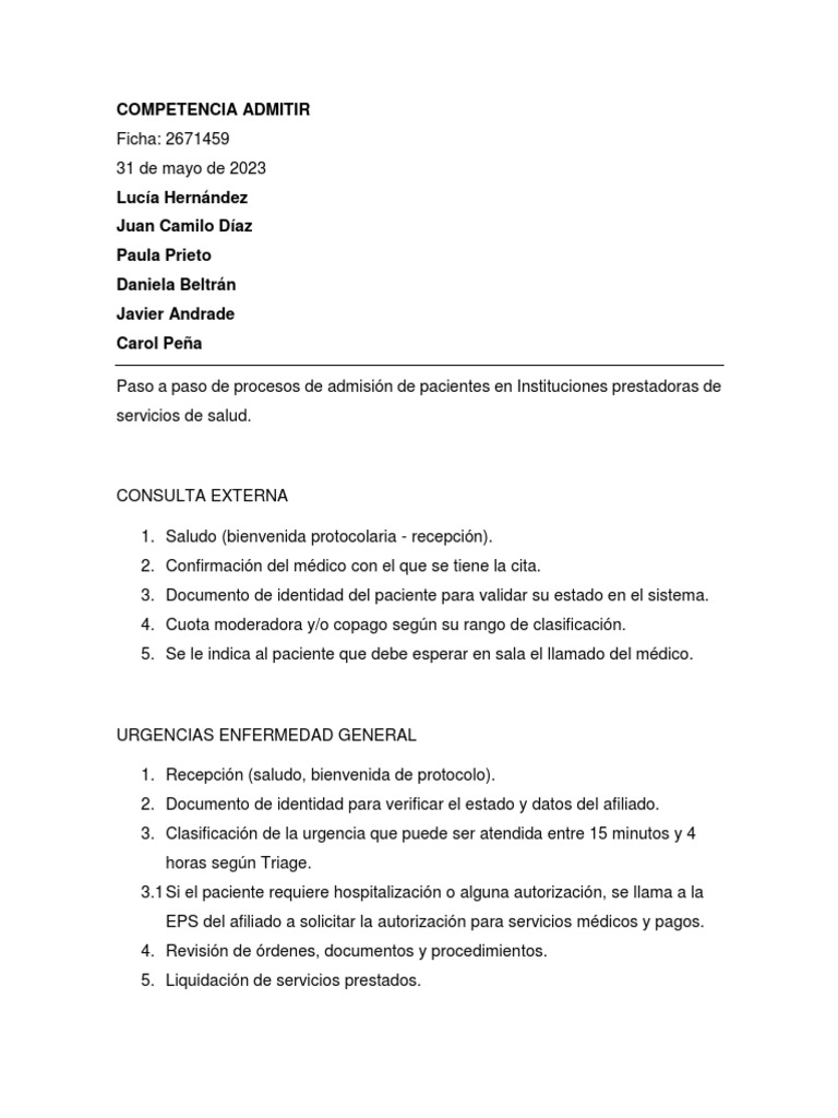 Paso A Paso Guia Admitir | PDF