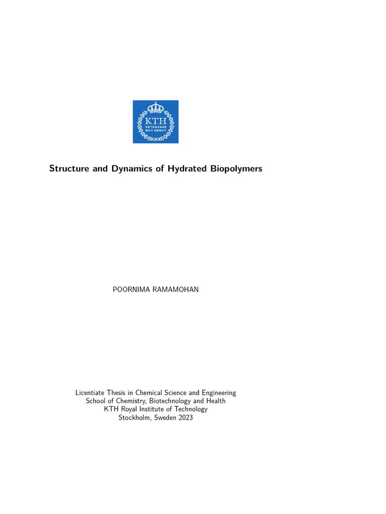 KTH Licentiate Thesis Template Poornima Ramamohan | PDF | Cell Wall ...