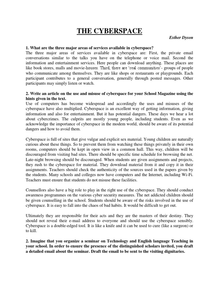 The Cyberspace | PDF | Cyberspace | Communication