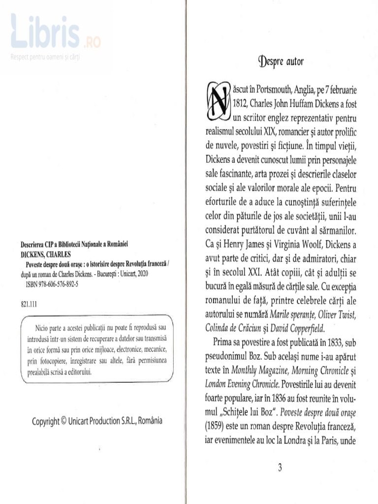 Poveste Despre Doua Orase - Charles Dickens | PDF