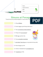Simuno at Panaguri Worksheet | PDF