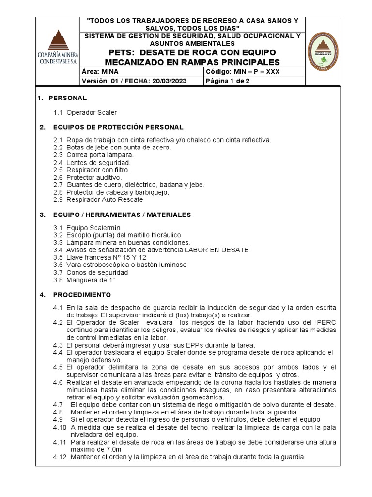 Min-P-118 Desate de Rocas Con Equipo Scaler | PDF