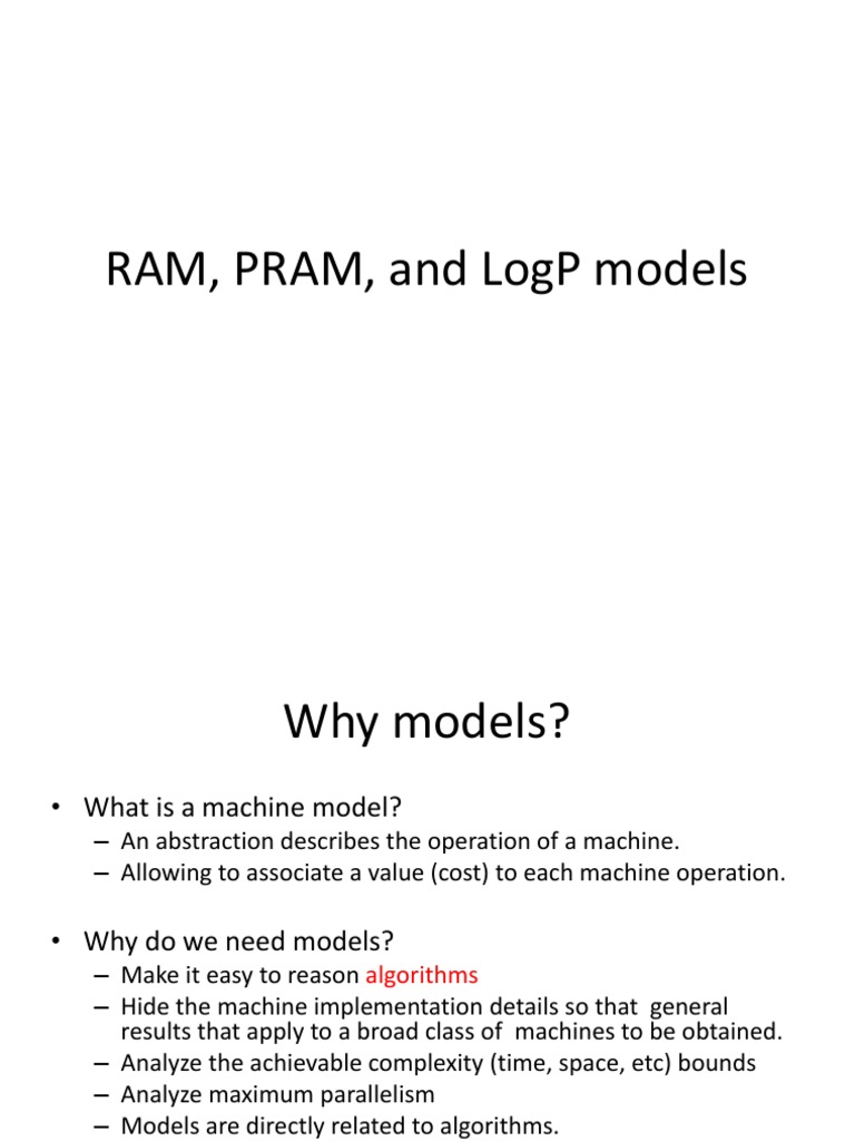 Ram, Pram, and Logp Models | PDF | Parallel Computing | Instruction Set