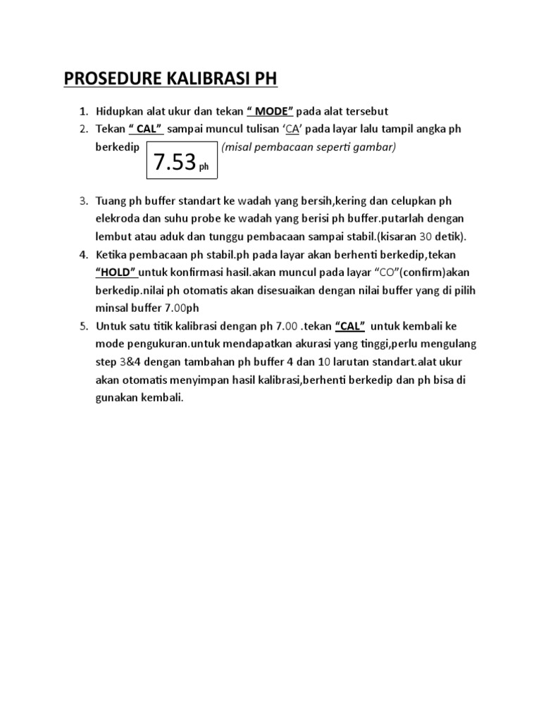 Prosedure Kalibrasi PH | PDF