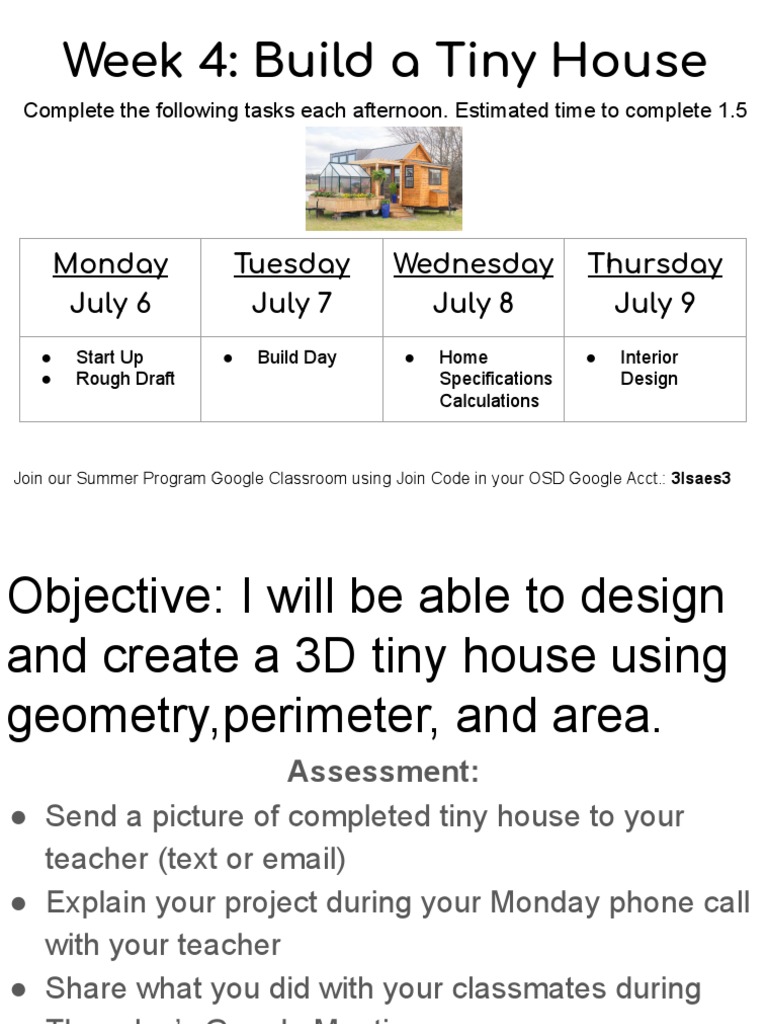 WK 4 - OMS Tiny House | PDF