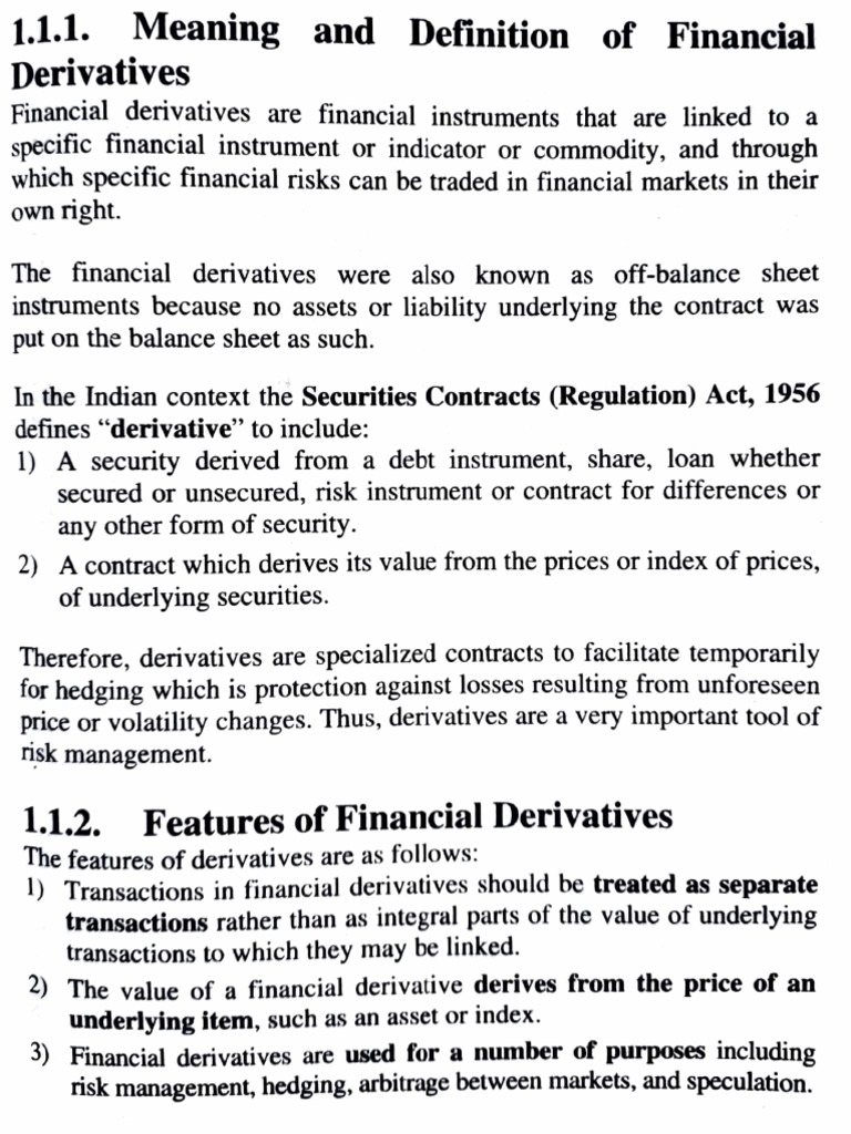 Overview of Financial Derivatives | PDF | Derivative (Finance ...