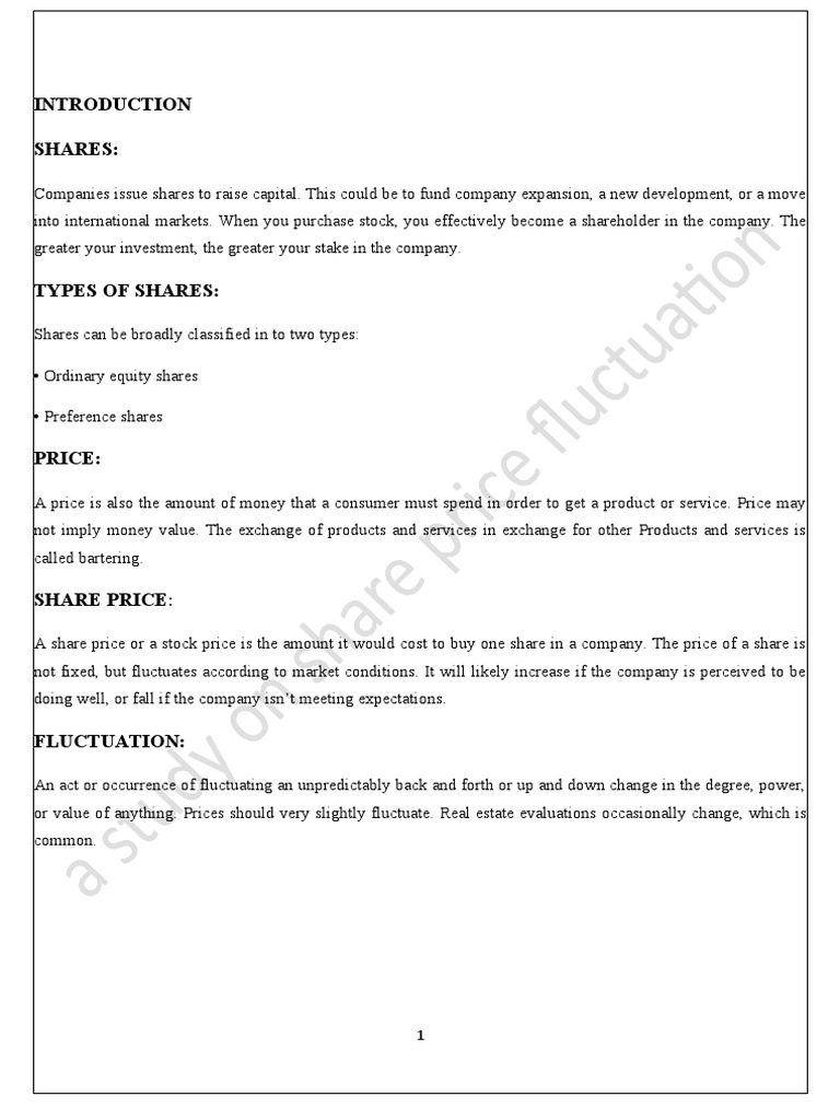 Understanding Share Price Fluctuations | PDF | Stocks | Preferred Stock