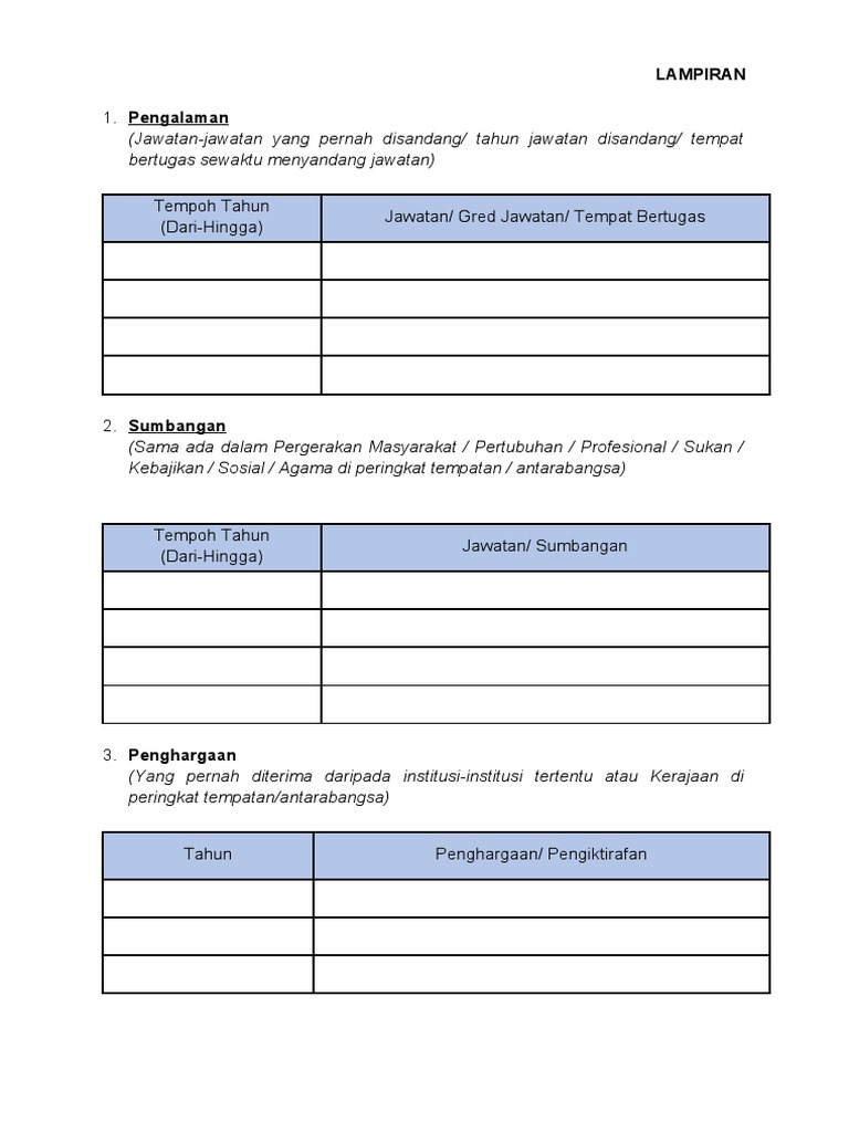Template Lampiran C1 | PDF