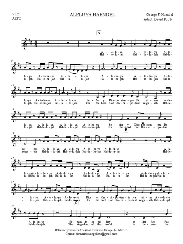 Letras de "Aleluya" de Haendel | PDF