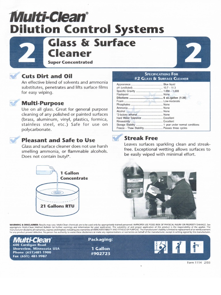 LABEL PRODUK Multi-Clean Glass & Surface Cleaner | PDF